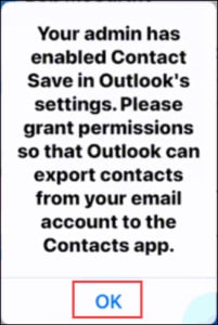 Intune: Sync Outlook Contacts To Native App Automatically
