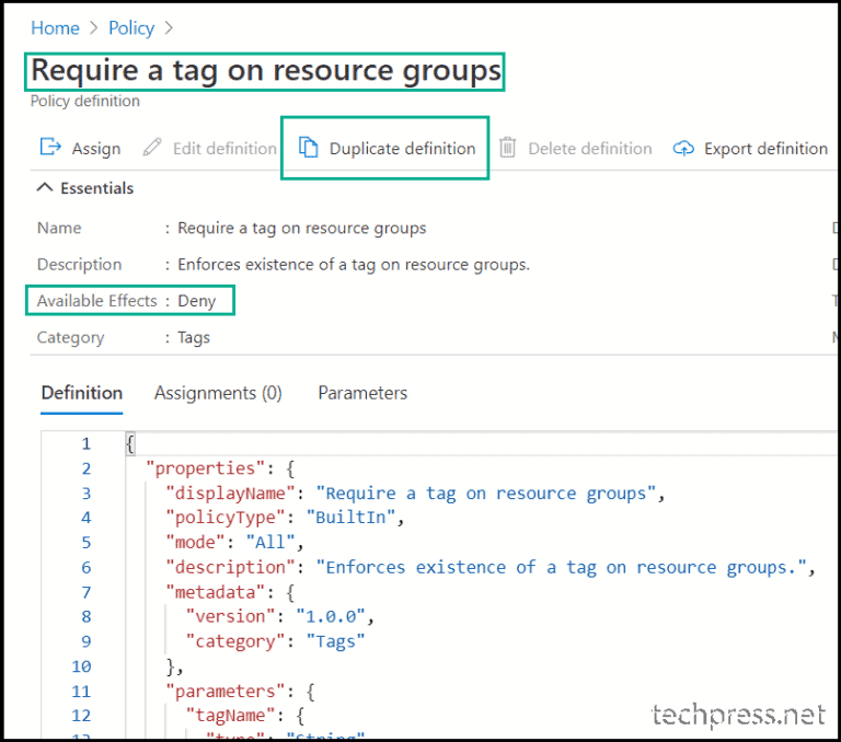 Enforce Resource Tags With Azure Policy