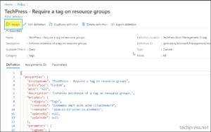 Enforce Resource Tags With Azure Policy