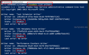 Troubleshoot Volume Shadow Copies (VSS) On Windows